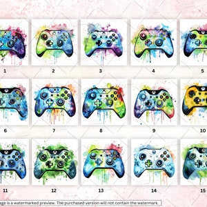 20 Watercolor Game Controller Clipart, Modern Game Controller Clipart ...