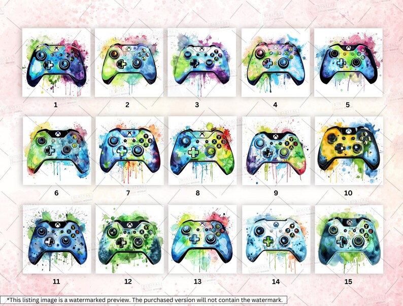 Watercolor Game Controller Clipart Bundle (digital Download) - Etsy