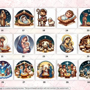 30 Nativity Scene Clipart Bundle, Christmas Jesus Clipart, Jesus PNG ...