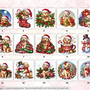 25 Watercolor Christmas Puppy Clipart Bundle, Winter Festival Dog ...