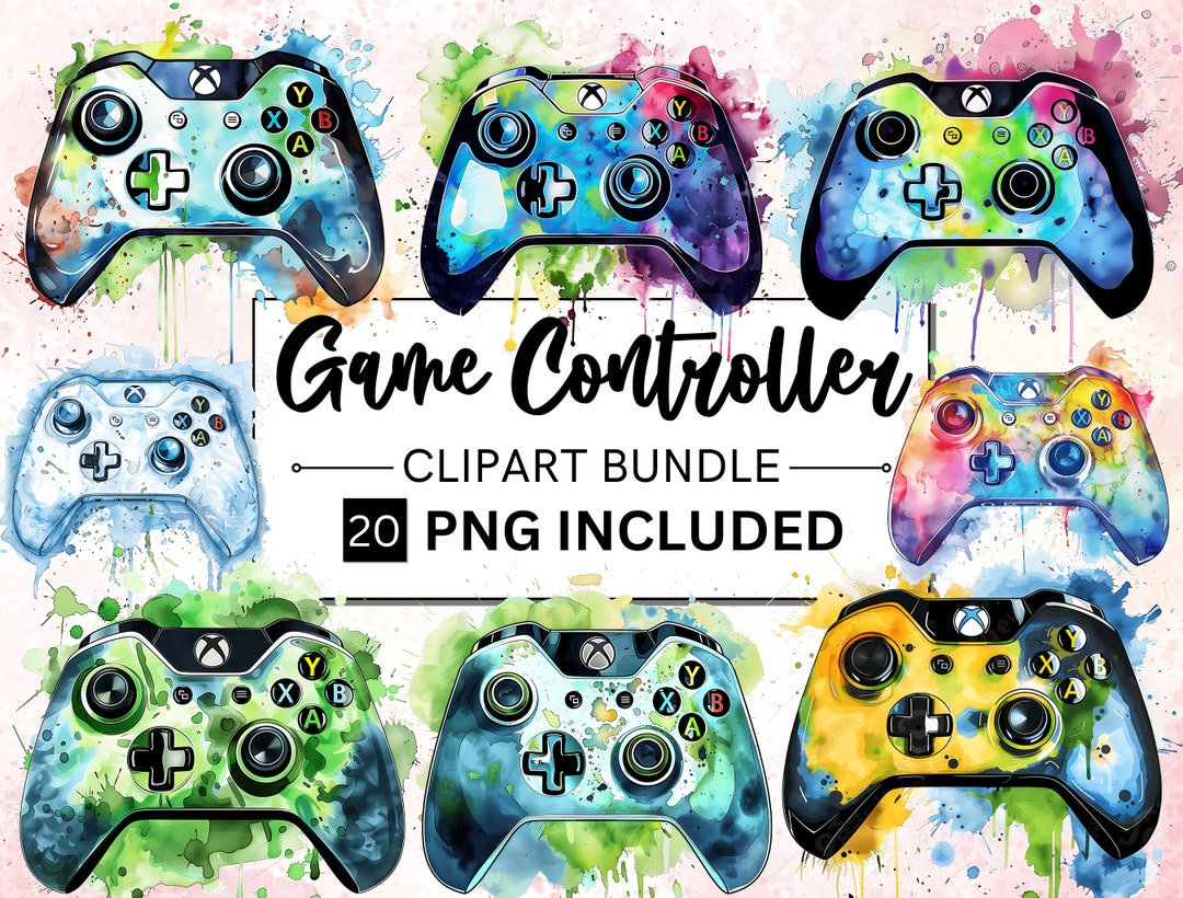 20 Watercolor Game Controller Clipart, Modern Game Controller Clipart ...