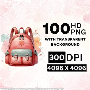 100 Watercolor School Supplies Clipart Bundle, Back to School PNG ...
