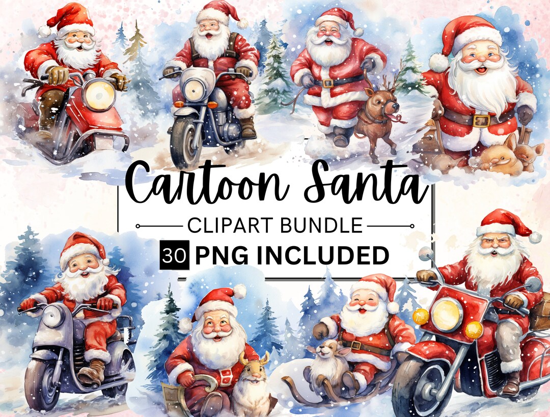 30 Cute Santa Clipart, Santa Claus Art for Christmas Crafts and Decor ...