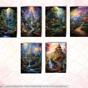 30 Fantasy Fairyland Digital Paper Set, Enchanted Forest Backgrounds ...