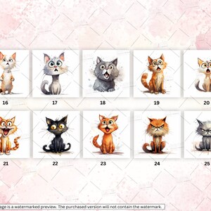 25 Funny & Quirky Cat PNG Clipart Bundle, Grumpy Cat PNG, Quirky ...