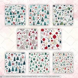 20 Christmas Digital Paper Seamless Pattern, Winter Holiday Seamless ...