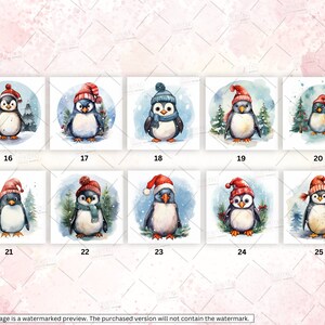 25 Cute Christmas Baby Penguin Clipart Bundle, Christmas Winter Clipart ...