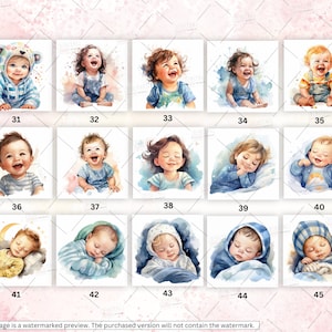 45 Watercolor Cute Babies Clipart, Newborn Baby, Clipart Baby,nursery ...