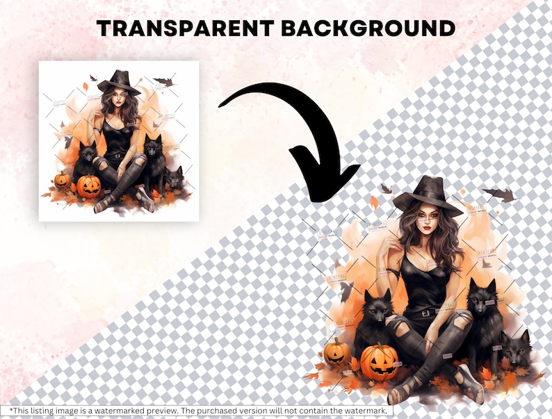 45 Watercolor Spooky Halloween Clipart, Halloween Decoration ...