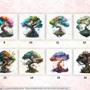 25 PNG Watercolor Tree Clipart, Fantasy Tree Clip Art, Watercolor ...