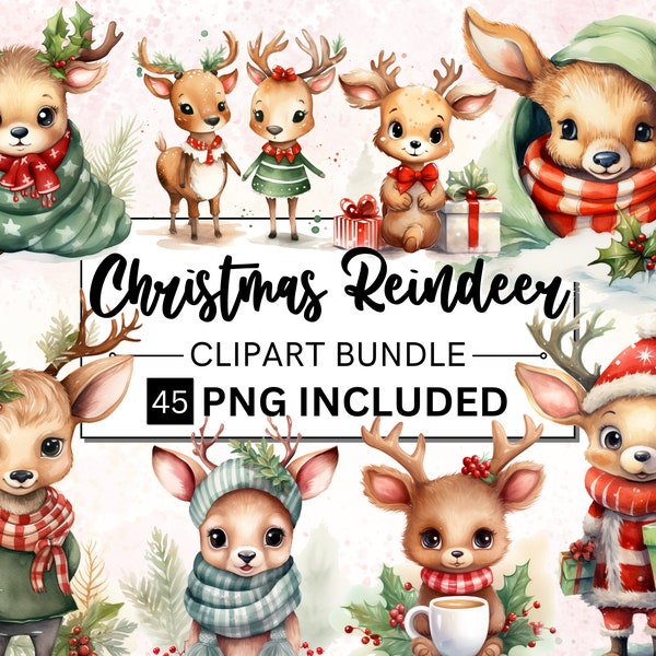 Reindeer Clipart - Etsy