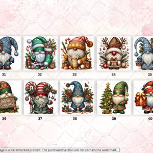 40 Watercolor Festive Gnomes Clipart Bundle, Christmas Gnomes Fantasy ...
