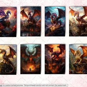 Fantasy Dragon Digital Paper, Scrapbooking Backgrounds (digital ...