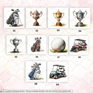 40 Watercolor Golf Clipart Bundle, Golf Club PNG, Golfer Graphics, Golf ...