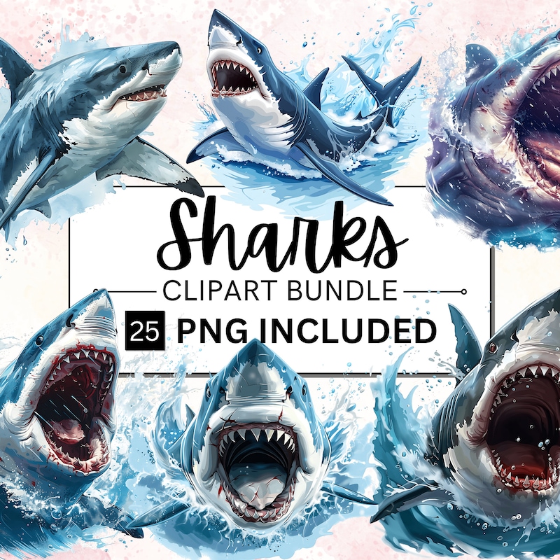 Shark Clipart - Etsy