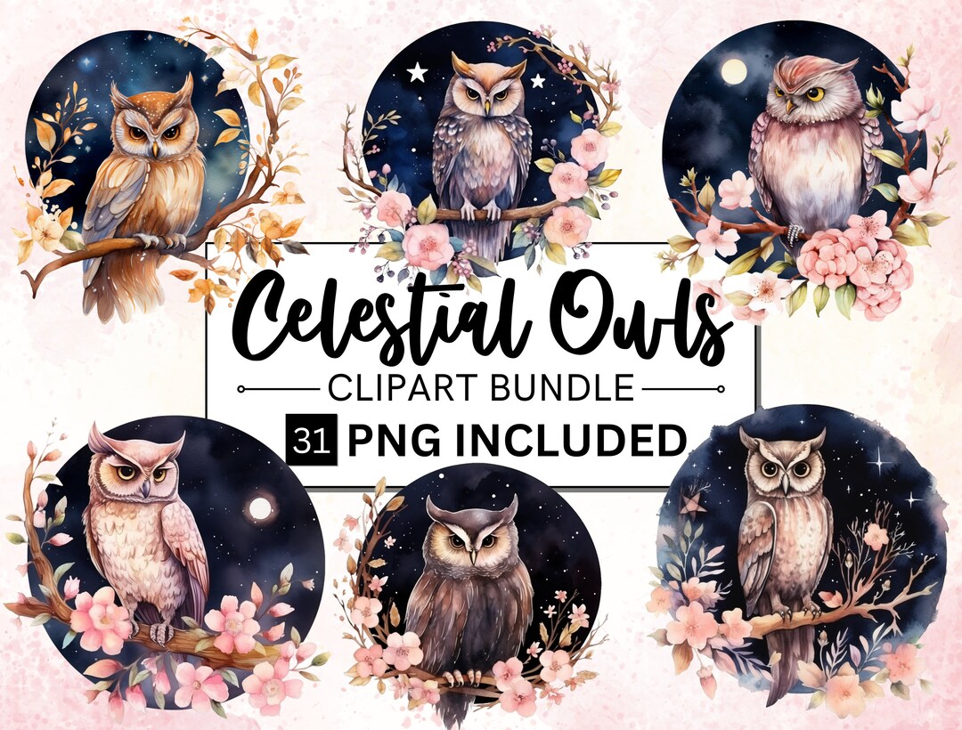 31 Celestial Owl Clipart, Owl Png, Magic Clip Art, Mystical Clipart ...