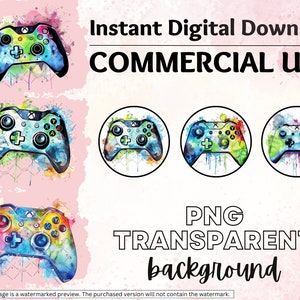 20 Watercolor Game Controller Clipart, Modern Game Controller Clipart ...