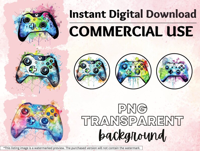 Watercolor Game Controller Clipart Bundle (digital Download) - Etsy