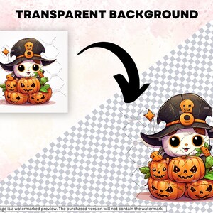 45 Halloween Cute Clipart, Kawaii Pastel Halloween PNG Bundle, Pastel ...