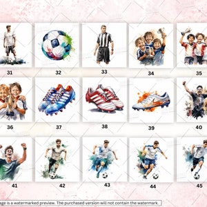45 Watercolor Football Clipart Bundle, Soccer Ball, Jersey, Football ...