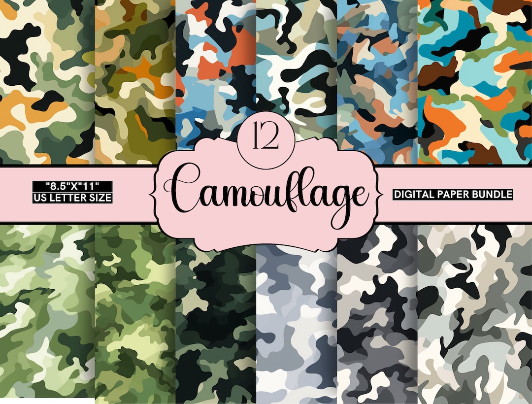 30 Seamless Military Camouflage Digital Papers, Military Scrapbook, US ...