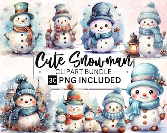 Watercolor Christmas Clipart Bundle, PNG & SVG XMAS Graphics, Cute ...