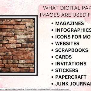 15 Brick Textures Digital Paper, Seamless Rustic Brick Wall Digital ...