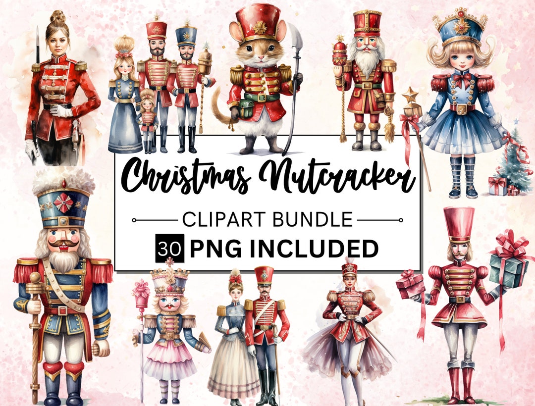 30 Watercolor Christmas Nutcracker PNG Clipart Bundle, Christmas ...