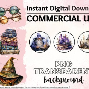 60 Watercolor Wizard School Clipart Bundle, Magic Wizard School PNG ...
