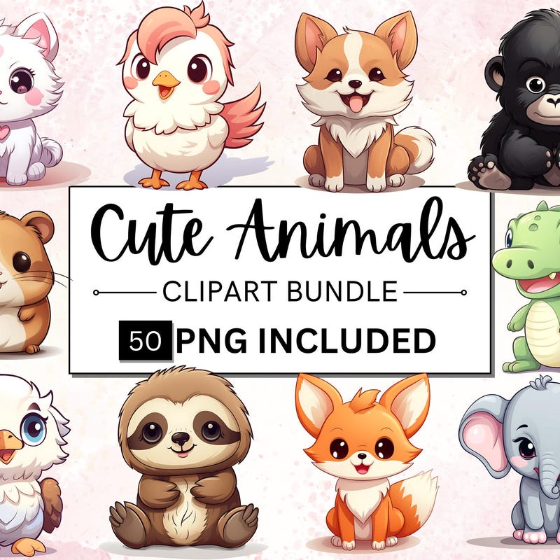 Cute Animal Clipart - Etsy