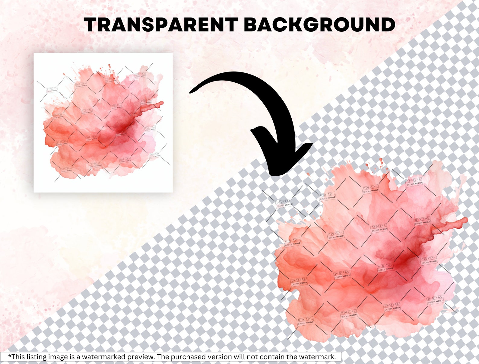 20 Pastel Watercolor Alcohol Ink Splash Clipart, Paint Splatter PNG ...