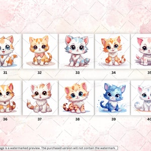40 Watercolor Cats Clipart Bundle, Cute Cats PNG, Cats Breeds Bundle ...