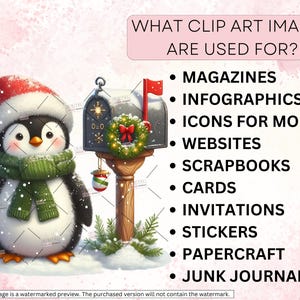 35 Winter Penguin Clipart Bundle, Christmas Penguin PNG, Xmas Clipart ...