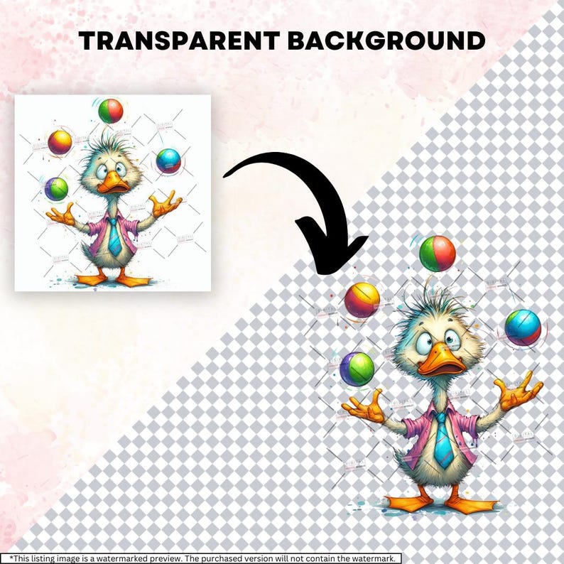 Quirky Duck PNG Clipart Bundle, Funny Animal Graphics (commercial Use ...