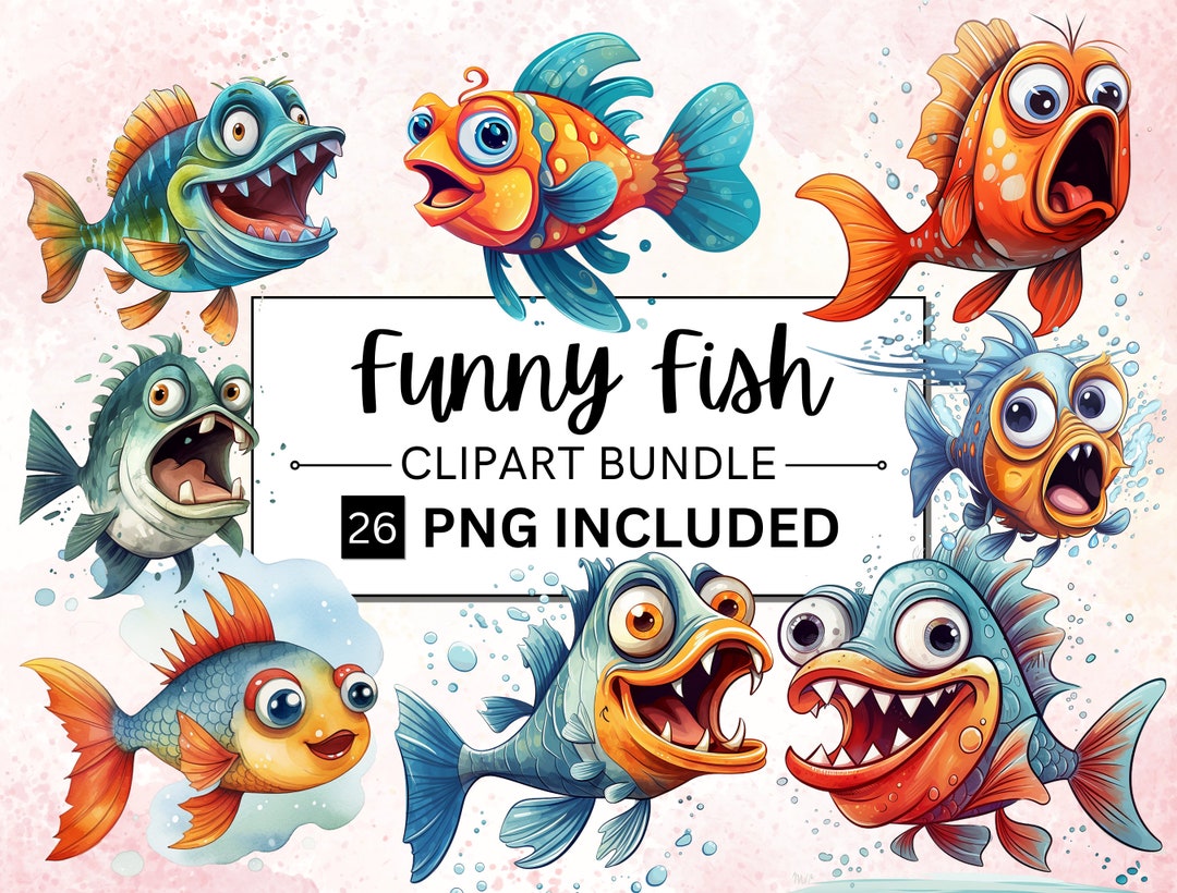 26 Funny Fish Clipart Collection, Quirky Fish, Fishing Clipart PNG ...