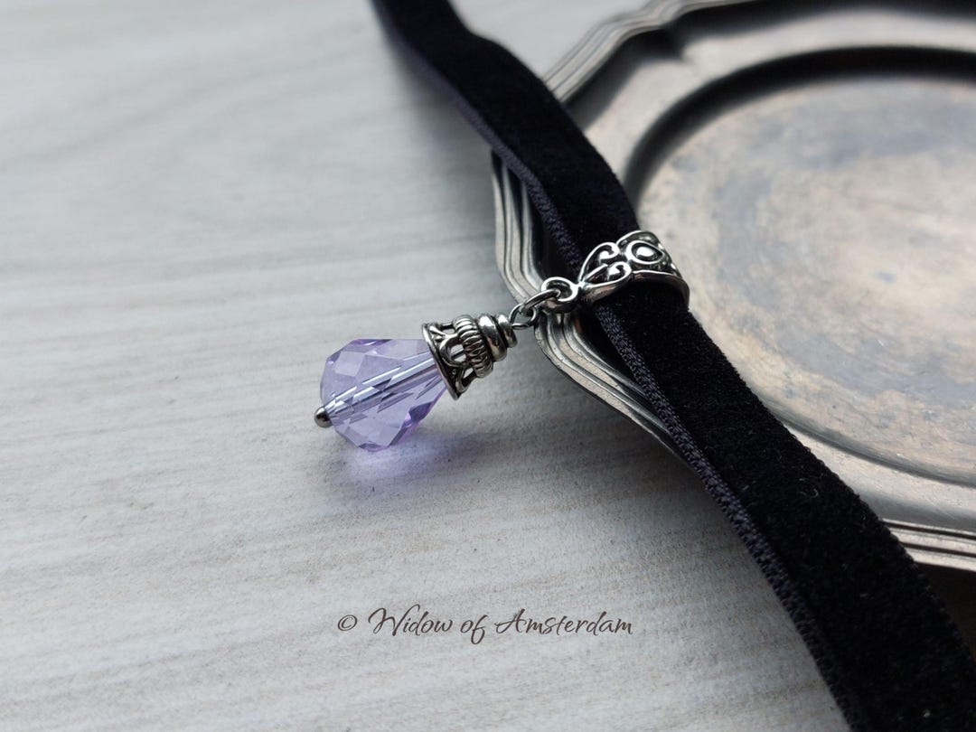 Kristallen Choker: Violet Paarse, Hemelsblauwe of Lichtroze ...