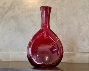 Blenko Ruby Red Vase - Etsy