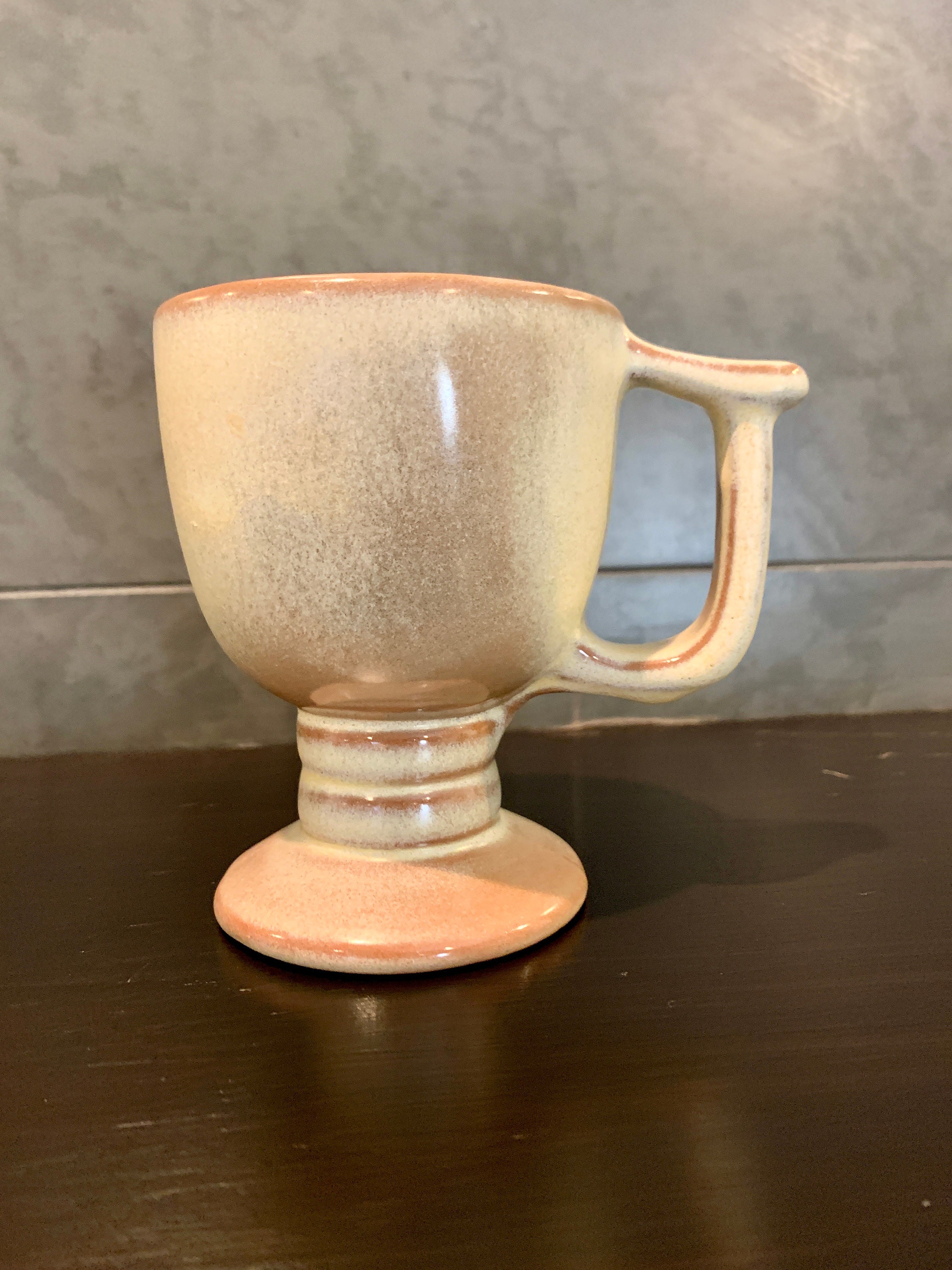 Vintage MCM Frankoma Desert Gold Pedestal Coffee Cups set of 3 - Etsy