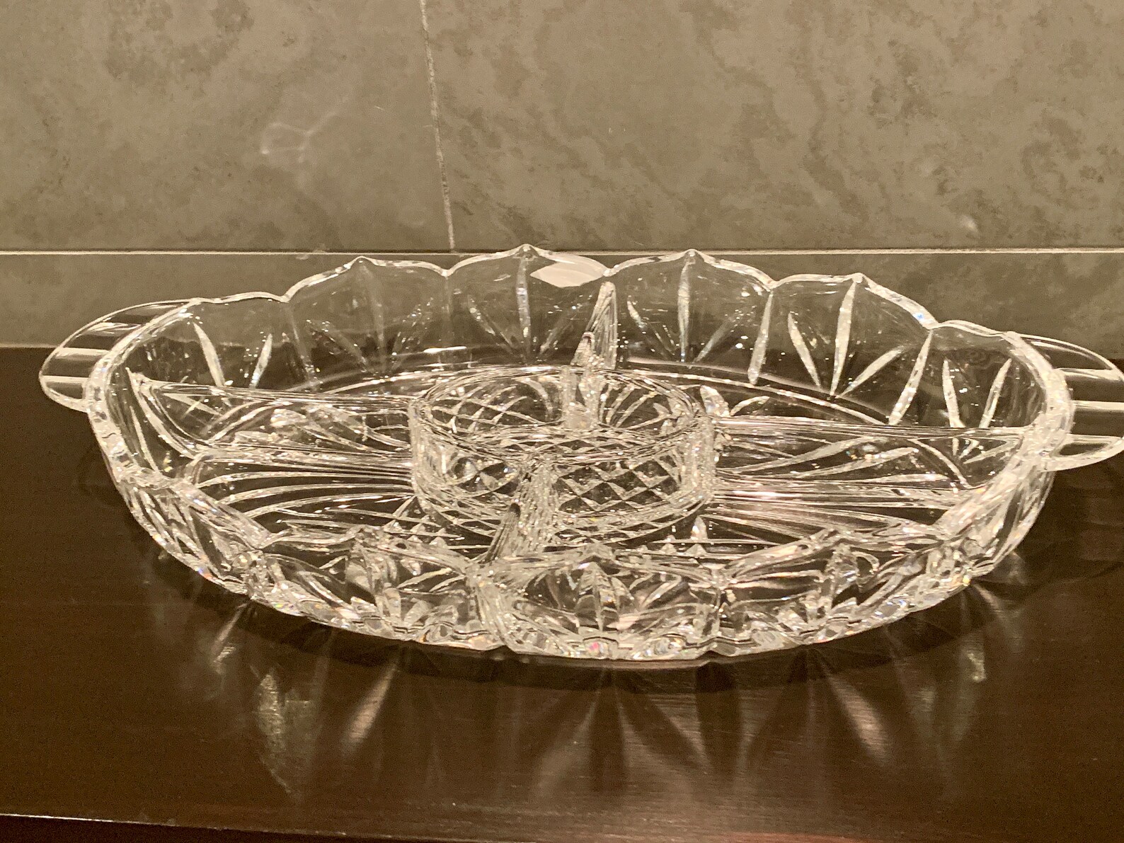 Vintage MCM 1990's Crystal Divided Relish Dish Vintage - Etsy