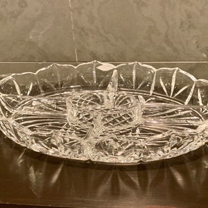 Vintage MCM 1990's Crystal Divided Relish Dish Vintage - Etsy