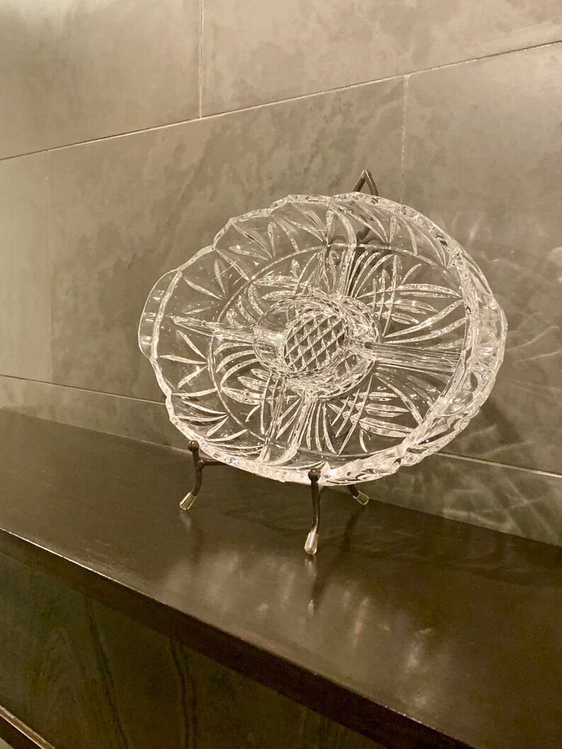 Vintage MCM 1990's Crystal Divided Relish Dish Vintage - Etsy