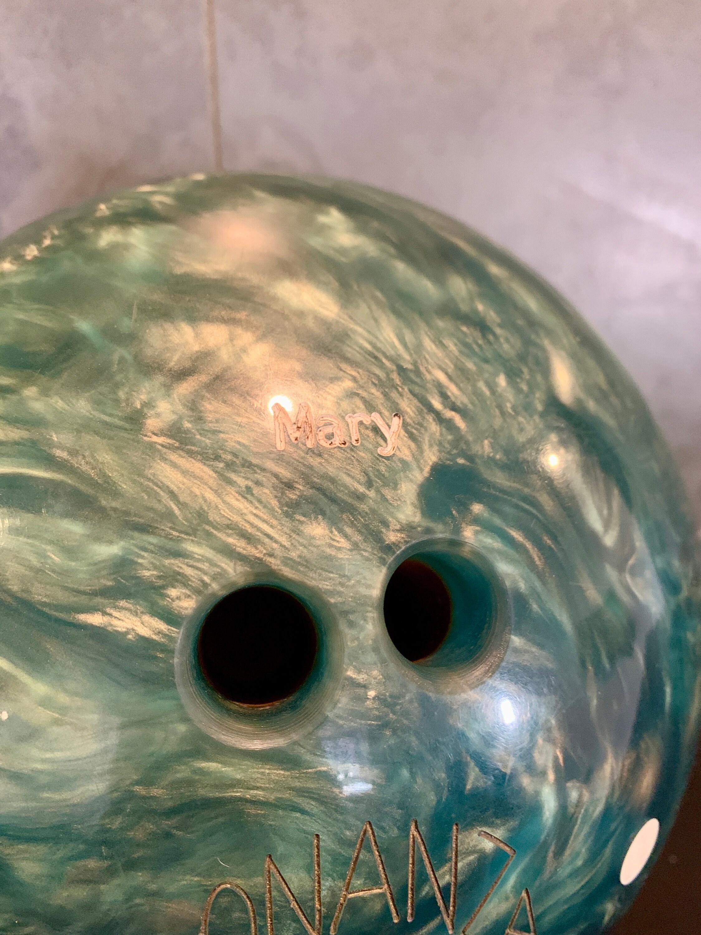 Vintage Bonanza 300 Bowling Ball Green Sparkle With Jade Swirl mary - Etsy