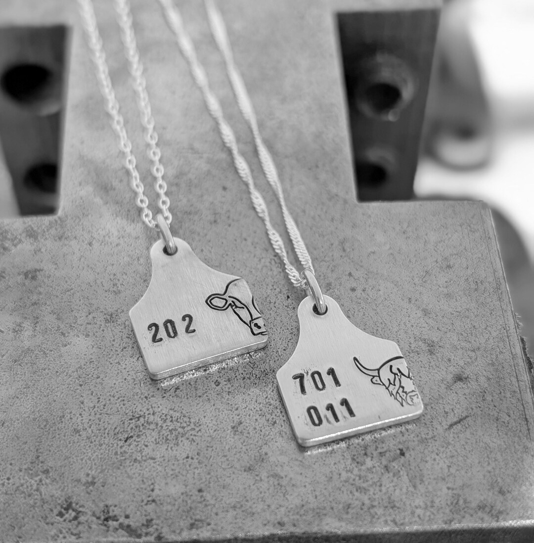 Personalised Highland Cow Number Name | Cow Ear Tag | Blue Pig ...