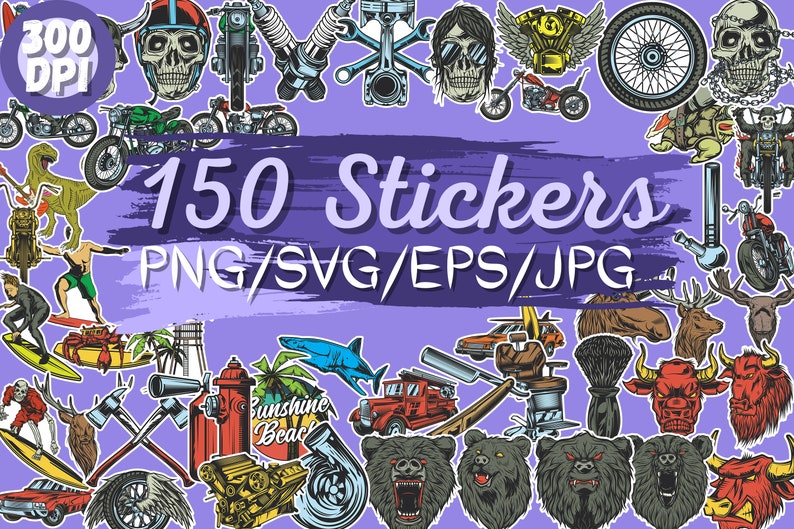 150 Stickers Svgstickers Pngbeast Stickers SVG Digital - Etsy
