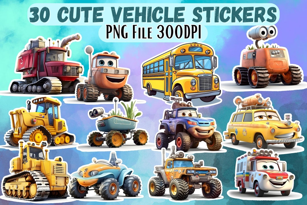 30 Cute Vehicle Stickers Png Cars PNG Cars Clipart Cars - Etsy