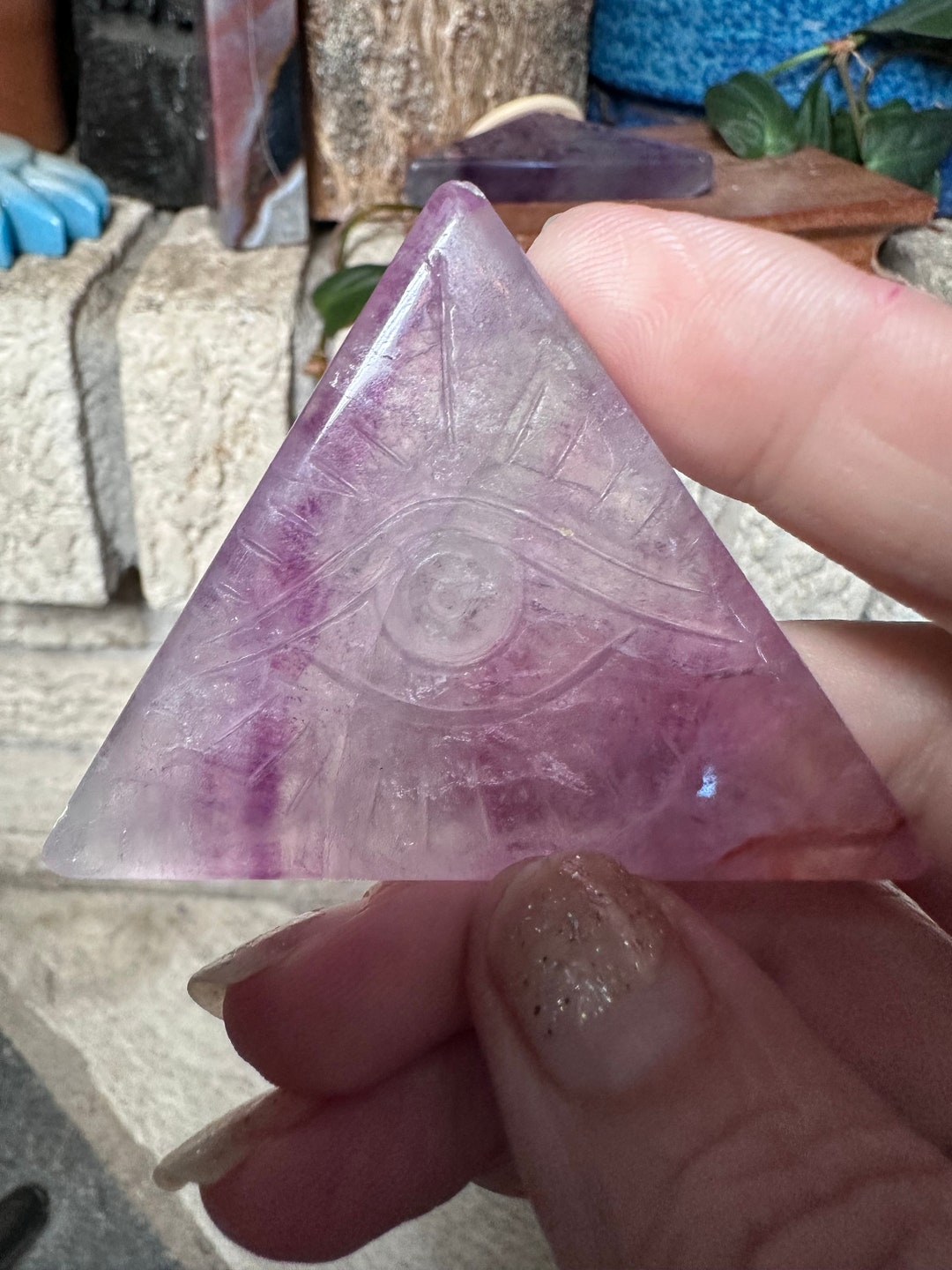 Fluorite Third Eye Pyramid. All Seeing Eye, Evil Eye - Etsy