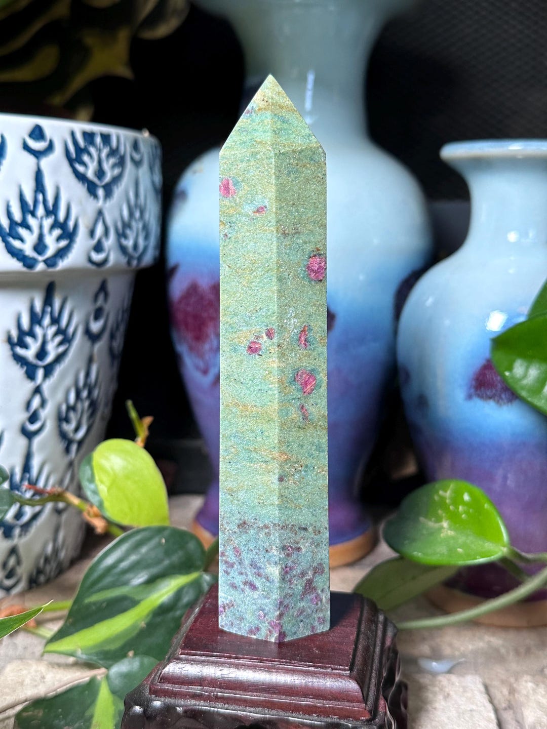 Ruby Fuchsite Blue Kyanite Tower . UV Reaction - Etsy