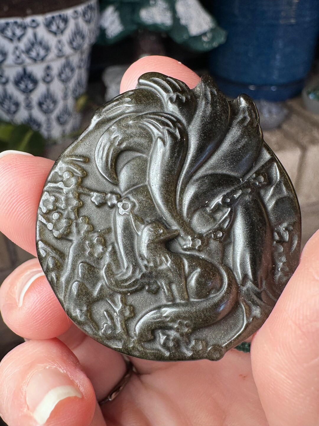 Gold Sheen Obsidian 9 Tailed Fox Talisman - Etsy