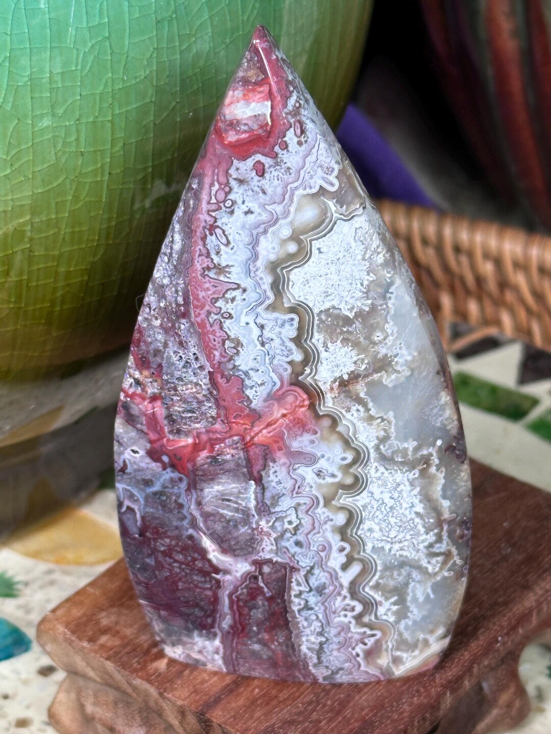 Mexican Crazy Lace Agate Teardrop - Etsy