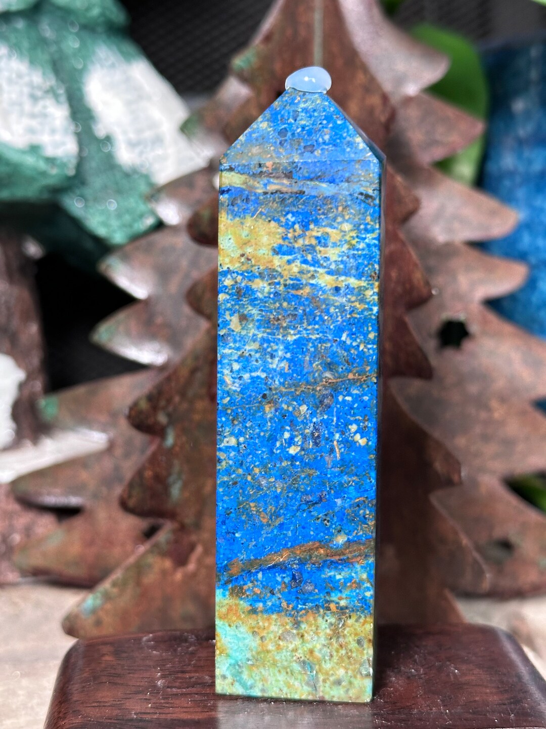 Azurite Malachite Copper Tower. Discounted for Slight Imperfection - Etsy